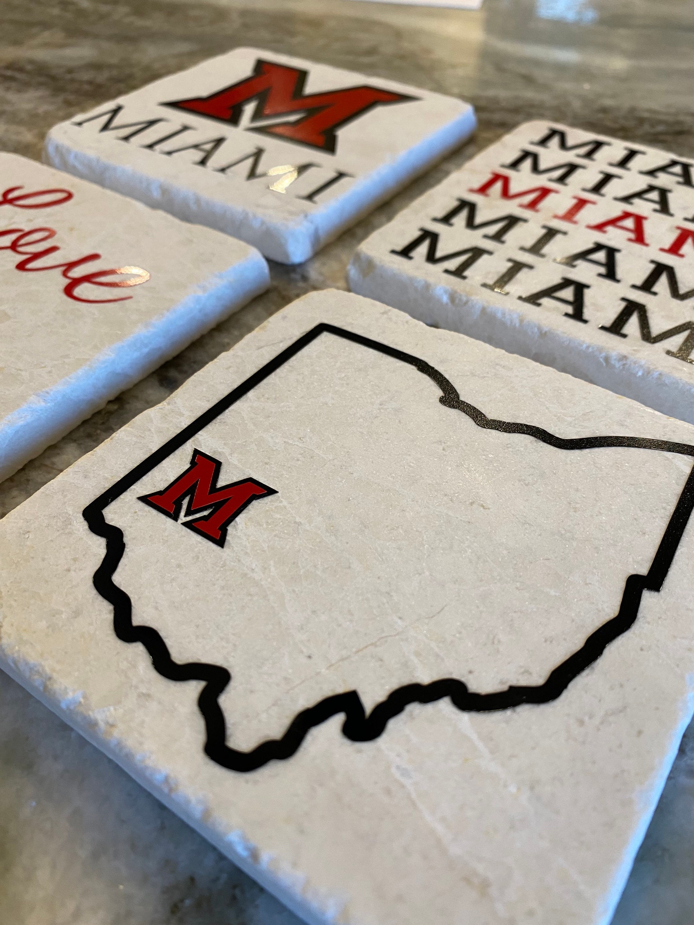 Miami University Coasters, Miami University Gift - Etsy
