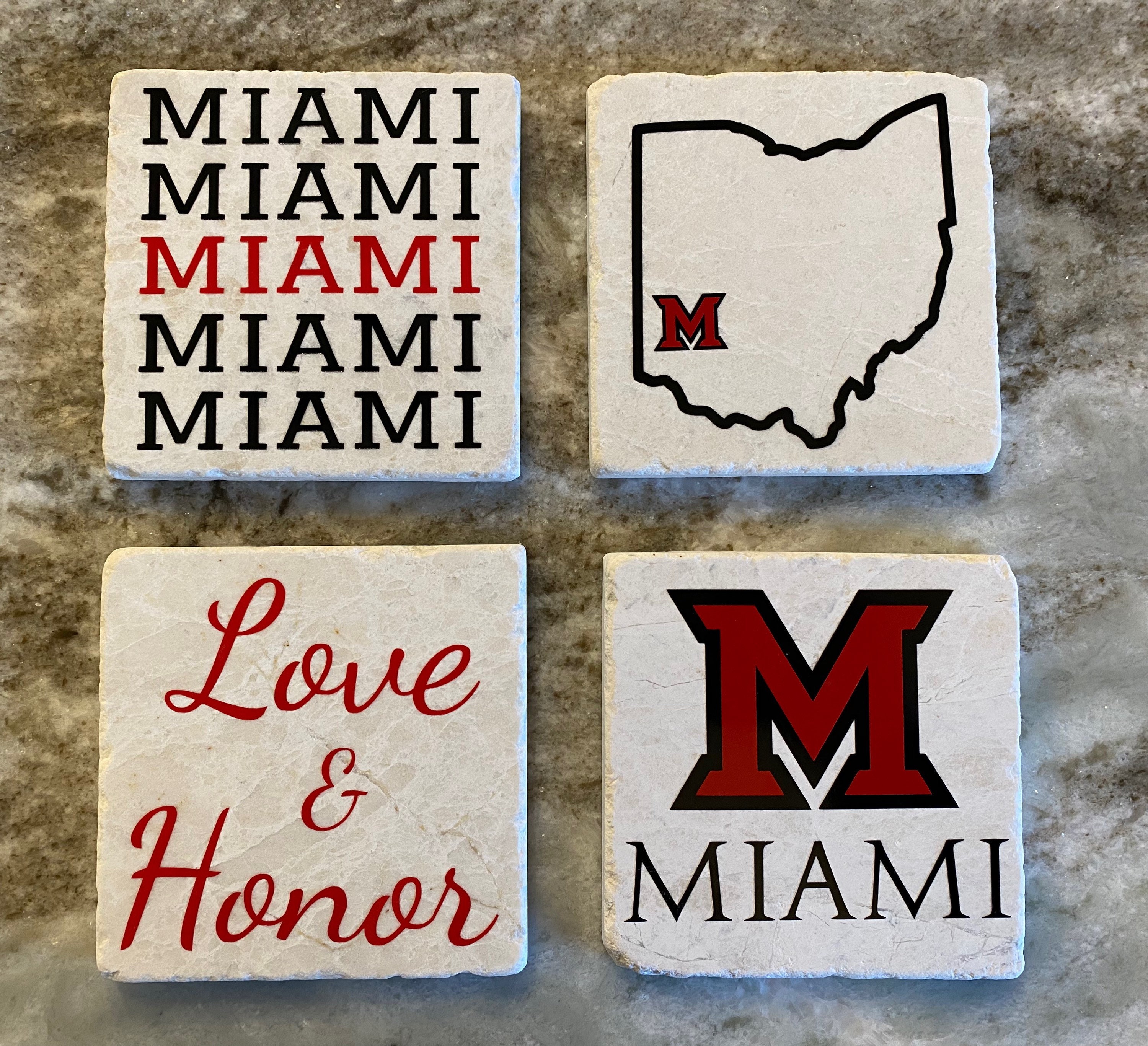 Miami University Coasters, Miami University Gift - Etsy