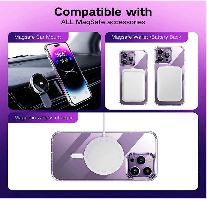 Magsafe Transparent Wireless Charging Clear Phone Case for - Etsy