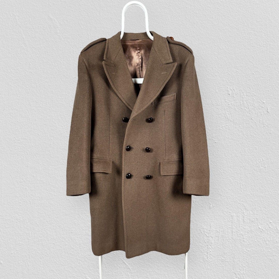 Vintage Hepton Camel Double Breasted Overcoat Jacket Blended Woolen ...
