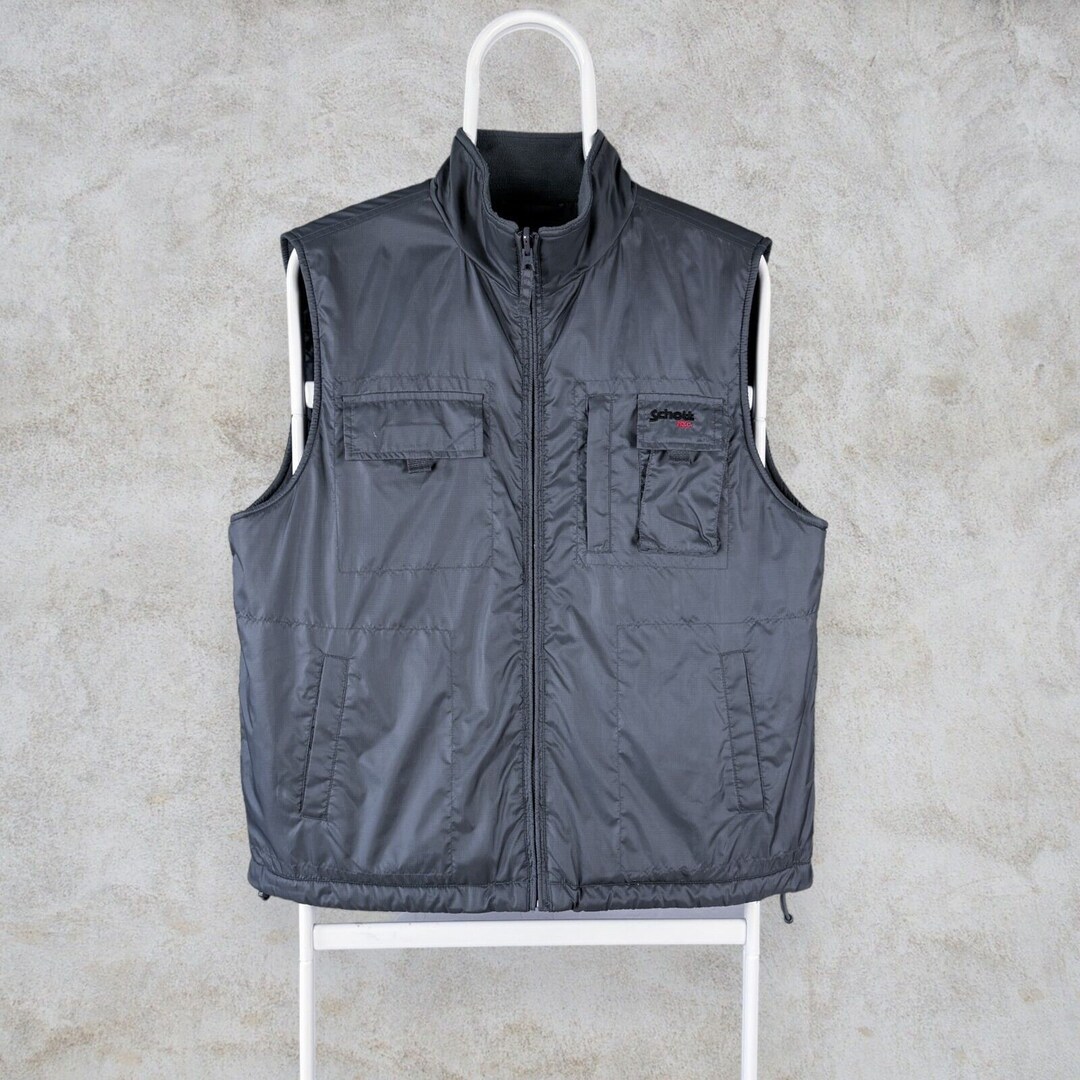 Schott NYC Utility Vest Gilet Jacket Fleece Lined Grey Men's Medium - Etsy