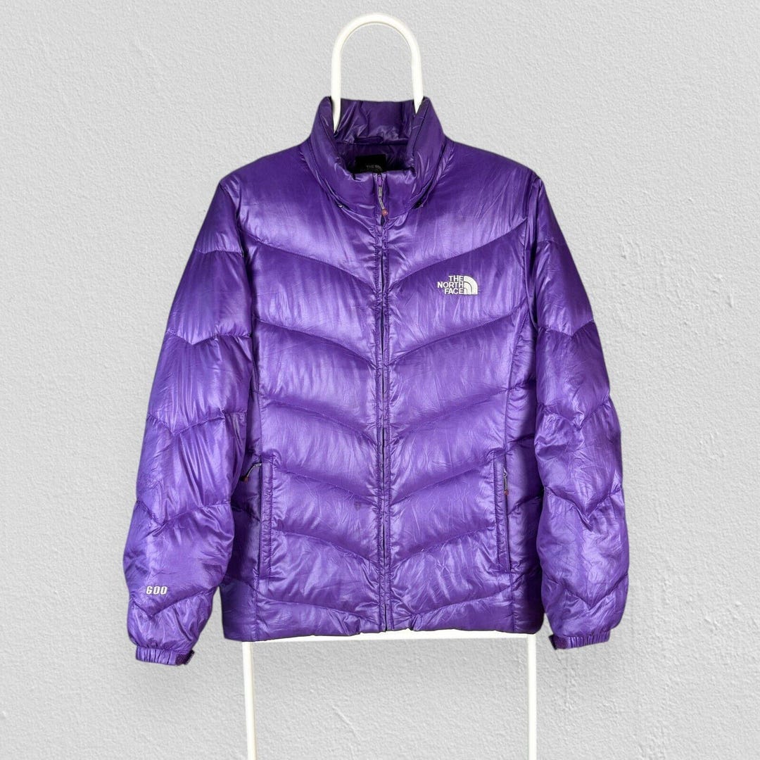 Vintage the North Face Purple Puffer Jacket 600 Down Fill Nuptse Womens ...