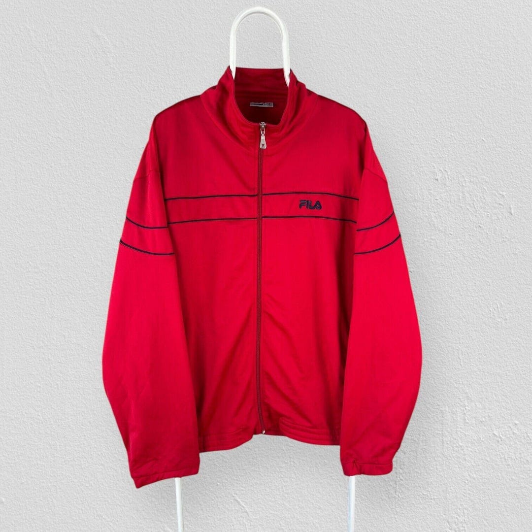 Vintage Fila Red Track Top Jacket Bomber Mens XXL - Etsy