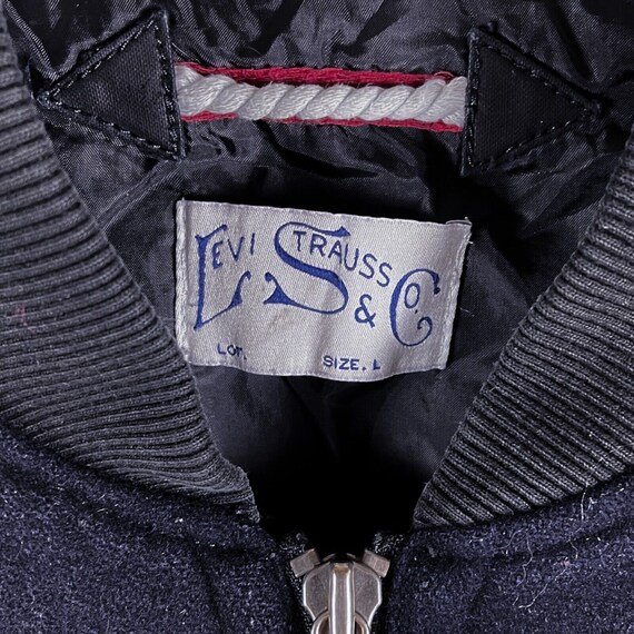 Levi's Varsity Jacket Wool Bomber Navy Blue Mens Large - Gem