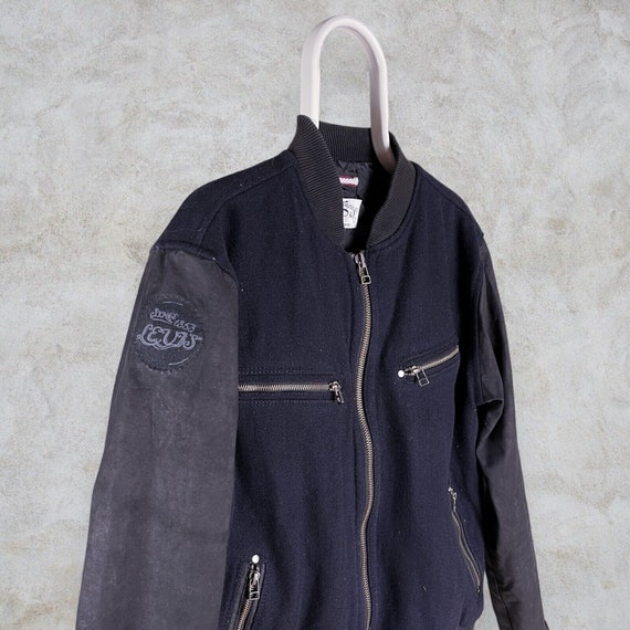 Levi's Varsity Jacket Wool Bomber Navy Blue Mens Large - Gem