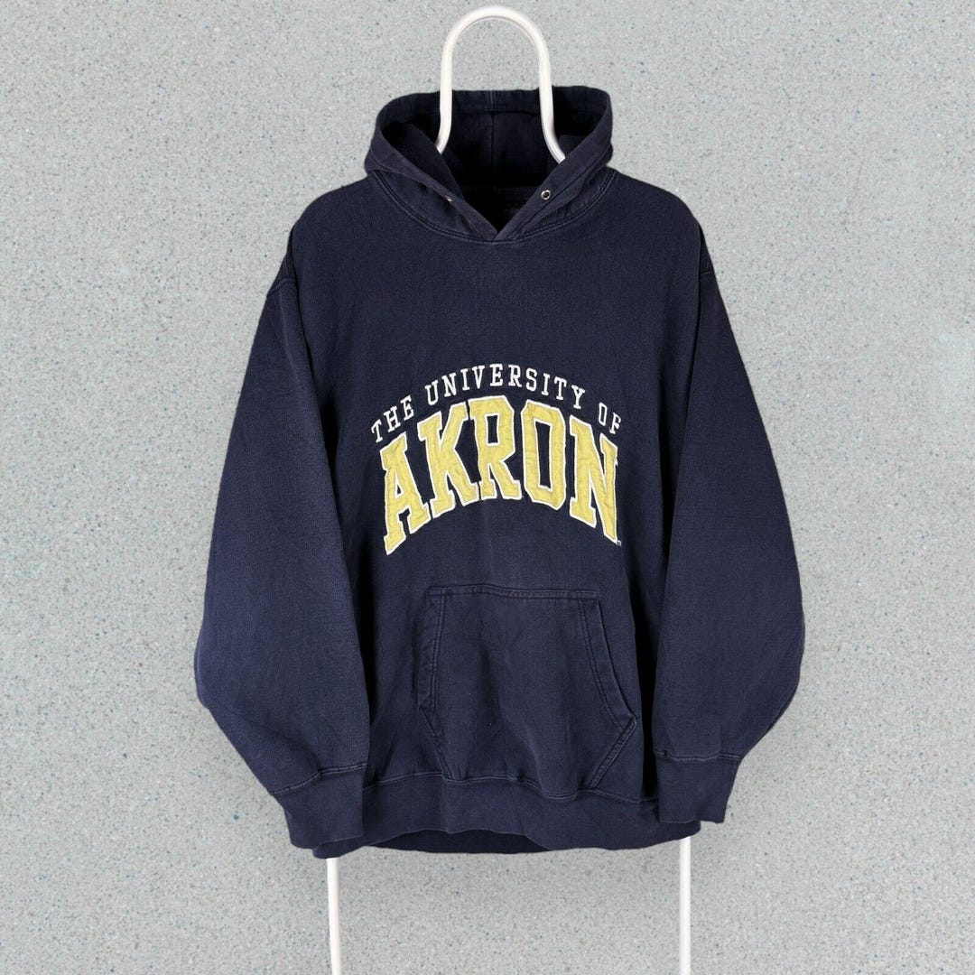 Vintage Steve & Barrys Reverse Weave Hoodie Blue Akron University Mens XL - Etsy