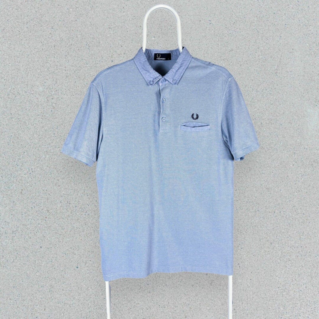 Fred Perry Blue Polo Shirt Short Sleeve Mens Large - Etsy