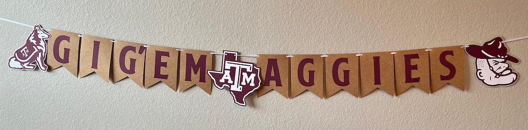 Aggie Banner Aggie Garland Gig'em Aggies Personalized Texas A&M ...