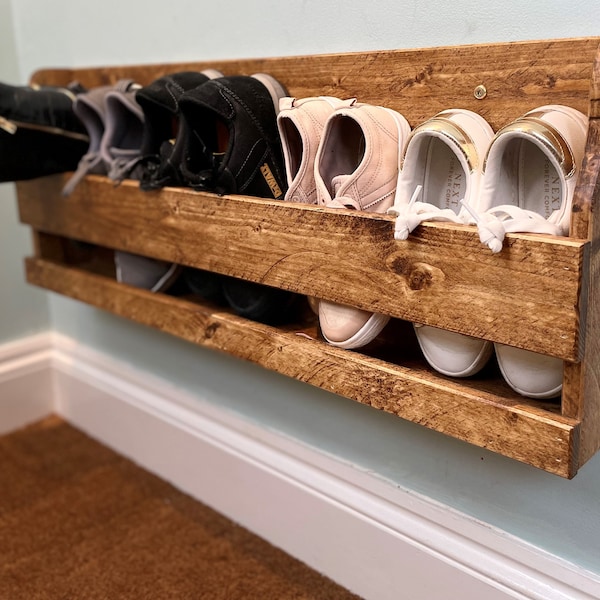 Wall Mounted Shoe Rack - Etsy