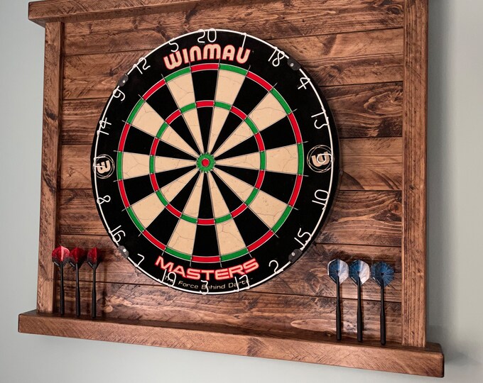 Handmade, Solid Wood Rustic Dart Board Surround, Walnut Wax Frame ...