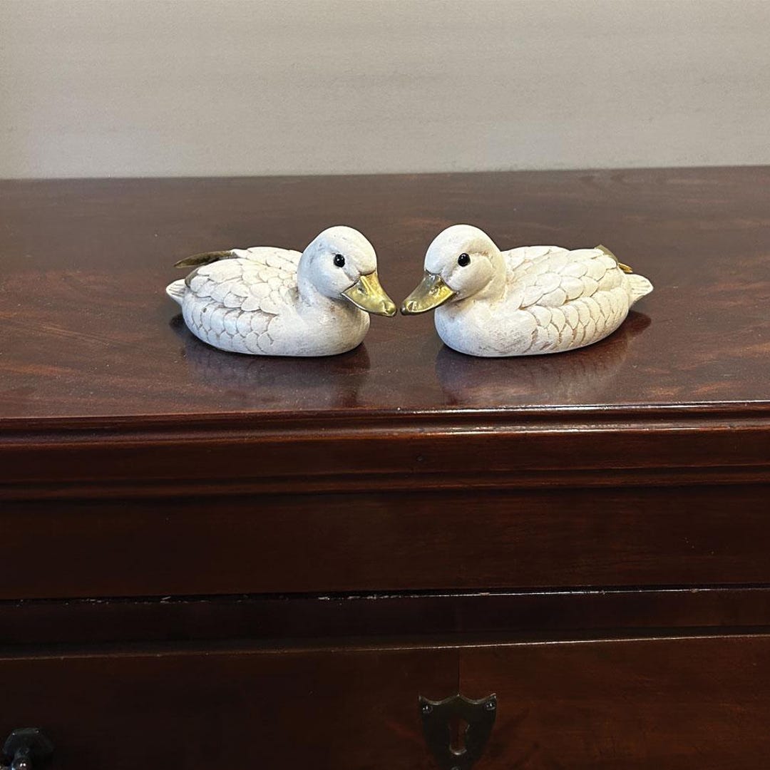 Malevolti - Pair of Rare Duck Sculpture - Signed Italian Bronze and ...