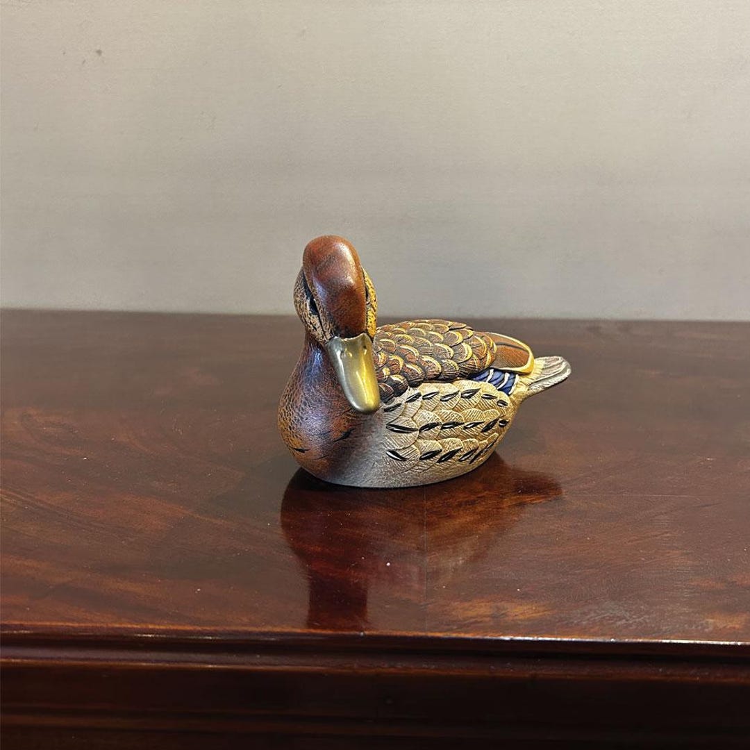 Malevolti - Rare Duck Sculpture - Signed Italian Bronze and Resin ...