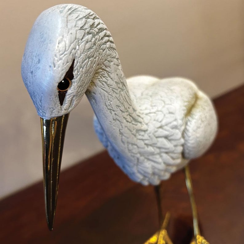 Malevolti - Rare Stork Sculpture - Signed Italian Bronze and Resin ...