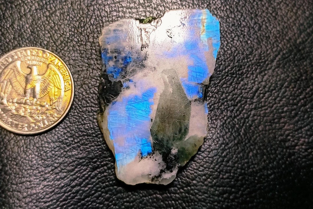 Large Rainbow Moonstone Raw Moonstone Slab Gemstone Raw Size:50x29x6 MM ...