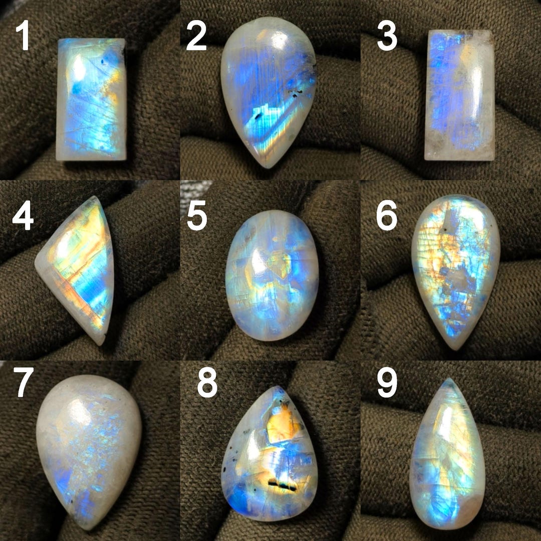 Natural Moonstone Cabochon – AAA+ Quality Hand-polished Mixed Shapes ...
