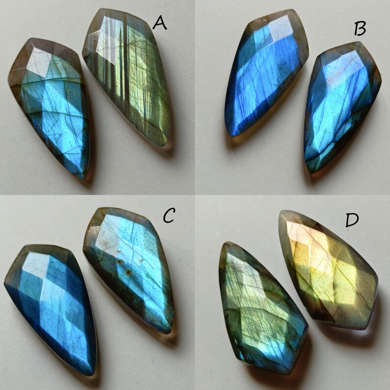 Briolette Kite Shape Natural Blue Yellow Green Both Side Cut Stone ...