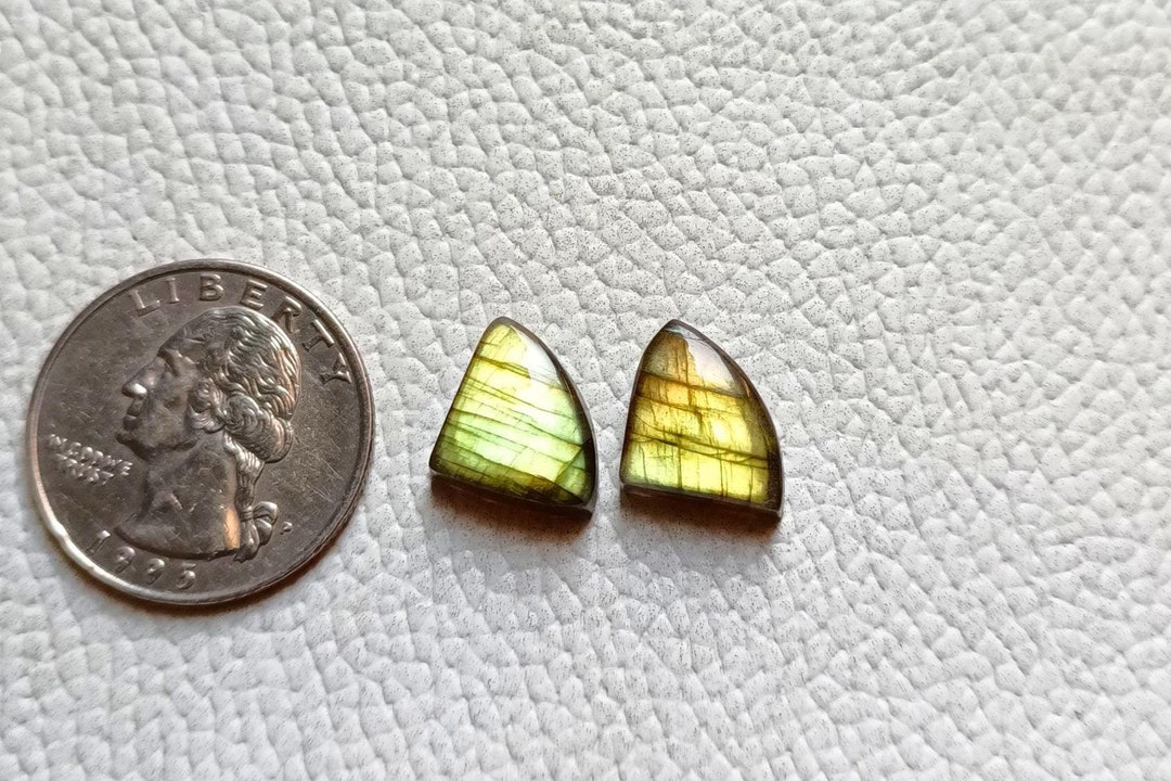 Yellow Flashy Natural Labradorite Cabochon Gemstone 100% Natural Loose ...