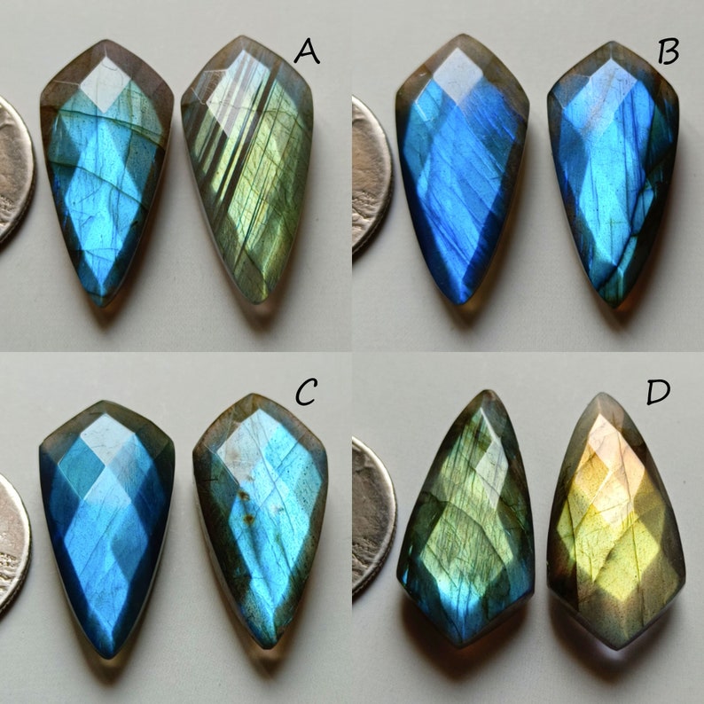 Briolette Kite Shape Natural Blue Yellow Green Both Side Cut Stone ...