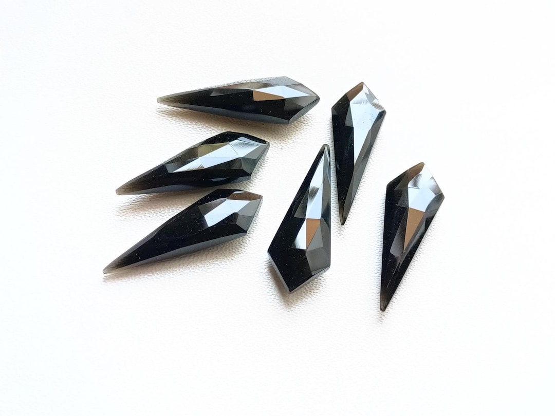 Kite Shape Black Obsidian Gemstone Rose Cut, Natural Black Obsidian ...