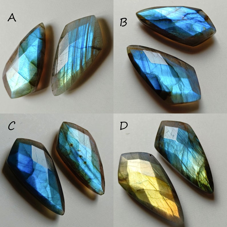 Briolette Kite Shape Natural Blue Yellow Green Both Side Cut Stone ...
