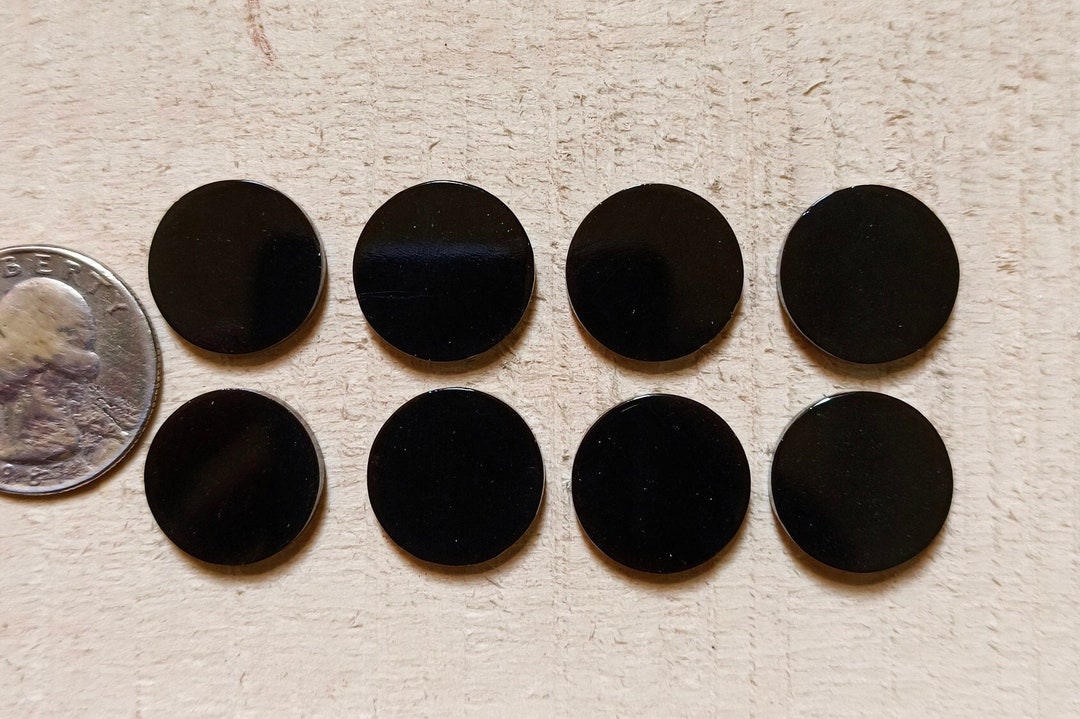 Top Quality ~ Natural Black Obsidian Both Side Flat Round Shape Coin ...