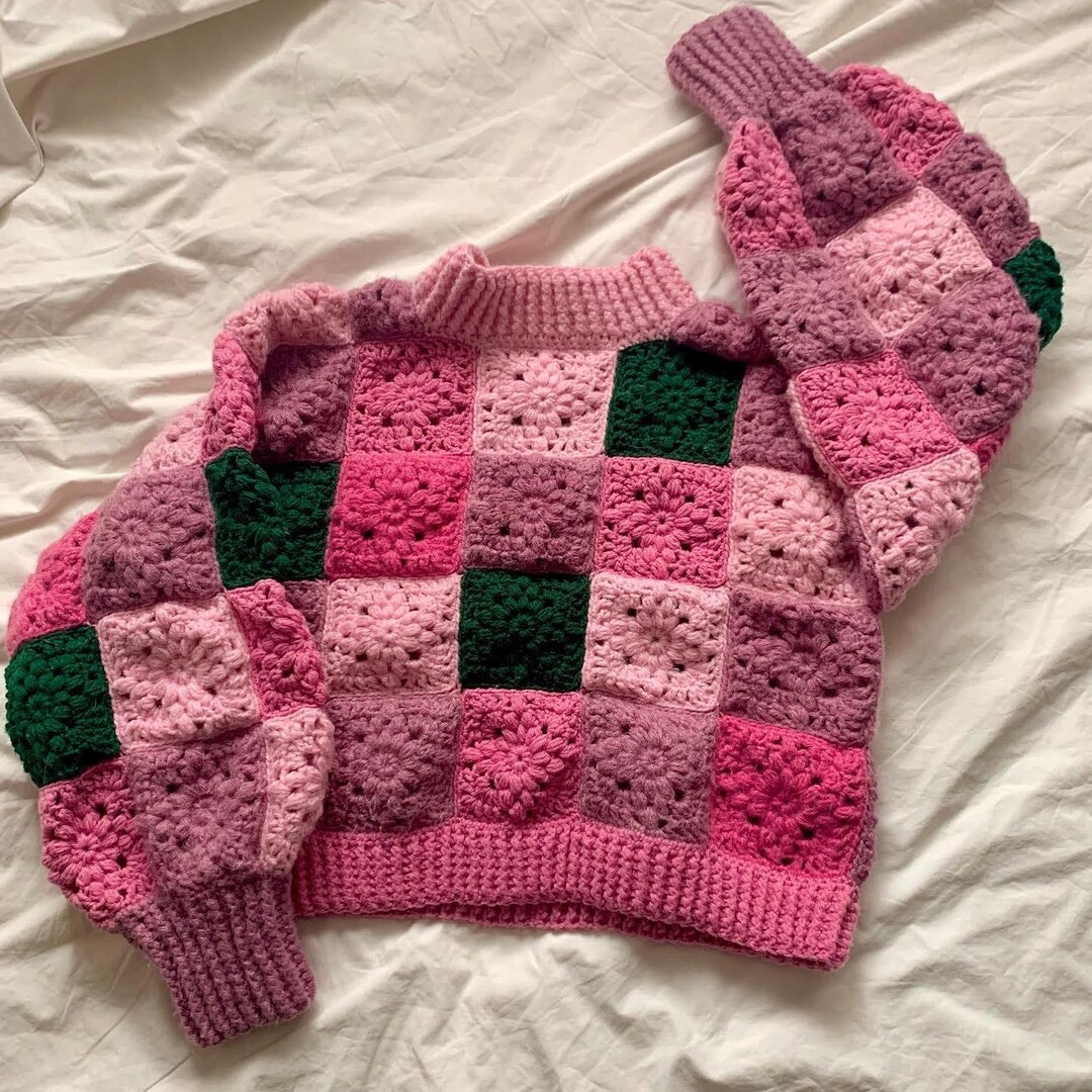 Puff Star Patchwork Sweater PATTERN ONLY - Etsy