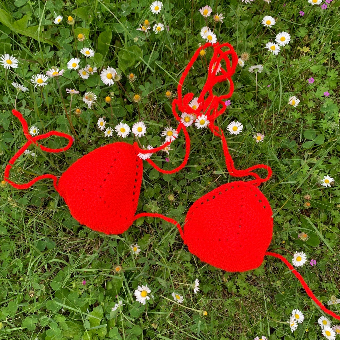 Hot Red Crochet Bikini Top - Etsy
