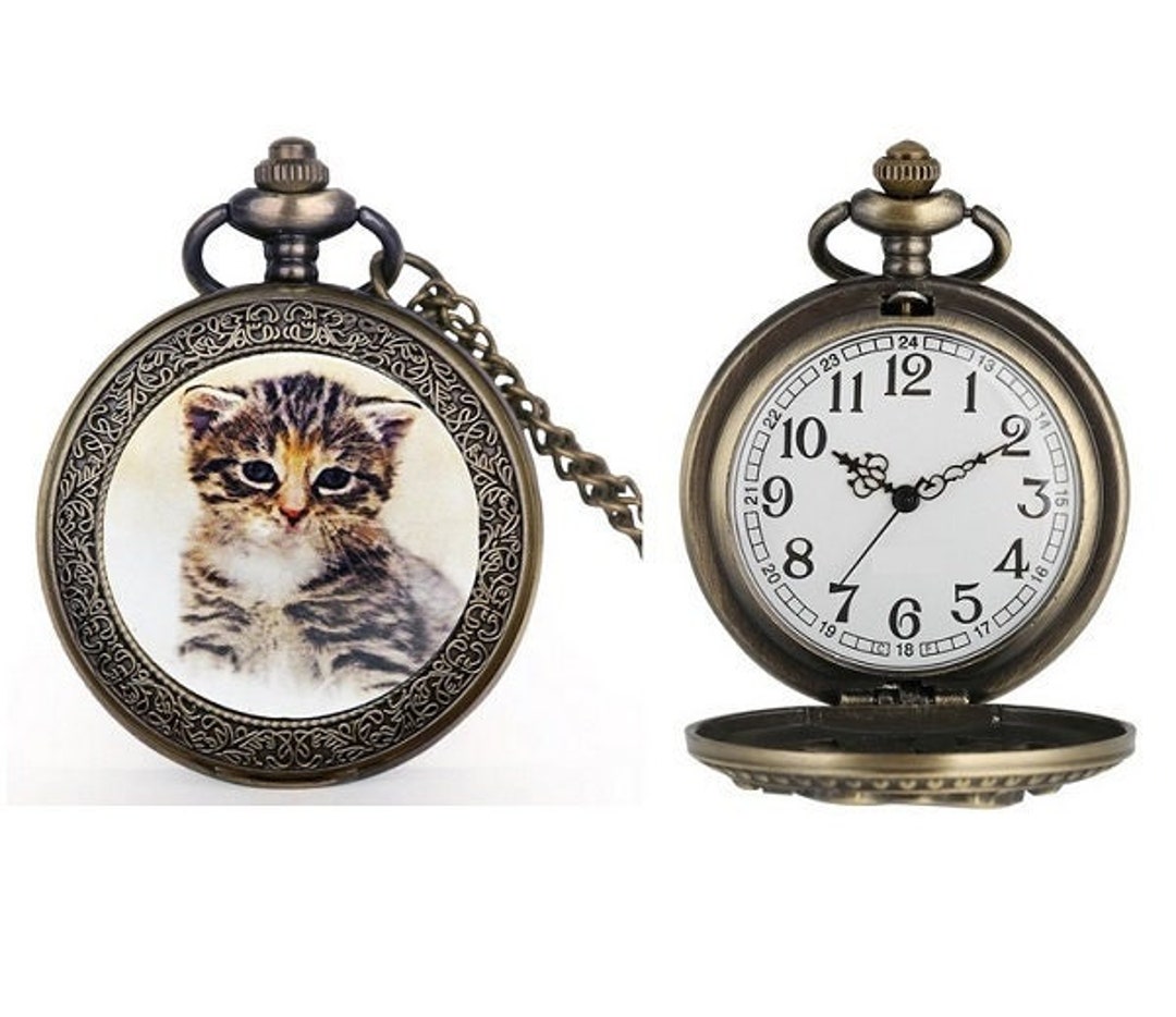 Cat Pocket Watch - Etsy