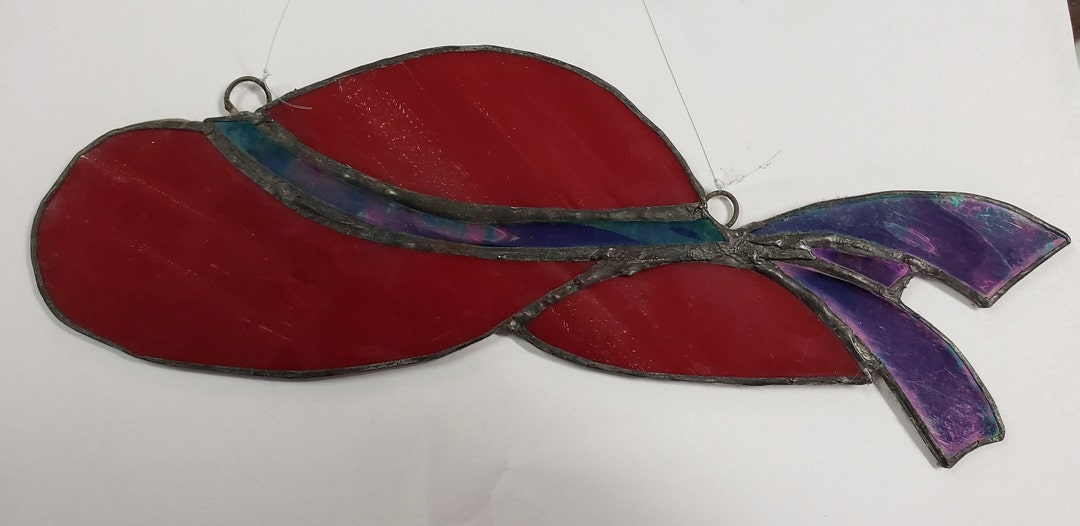 Handmade Stain Glass RED HAT - Etsy