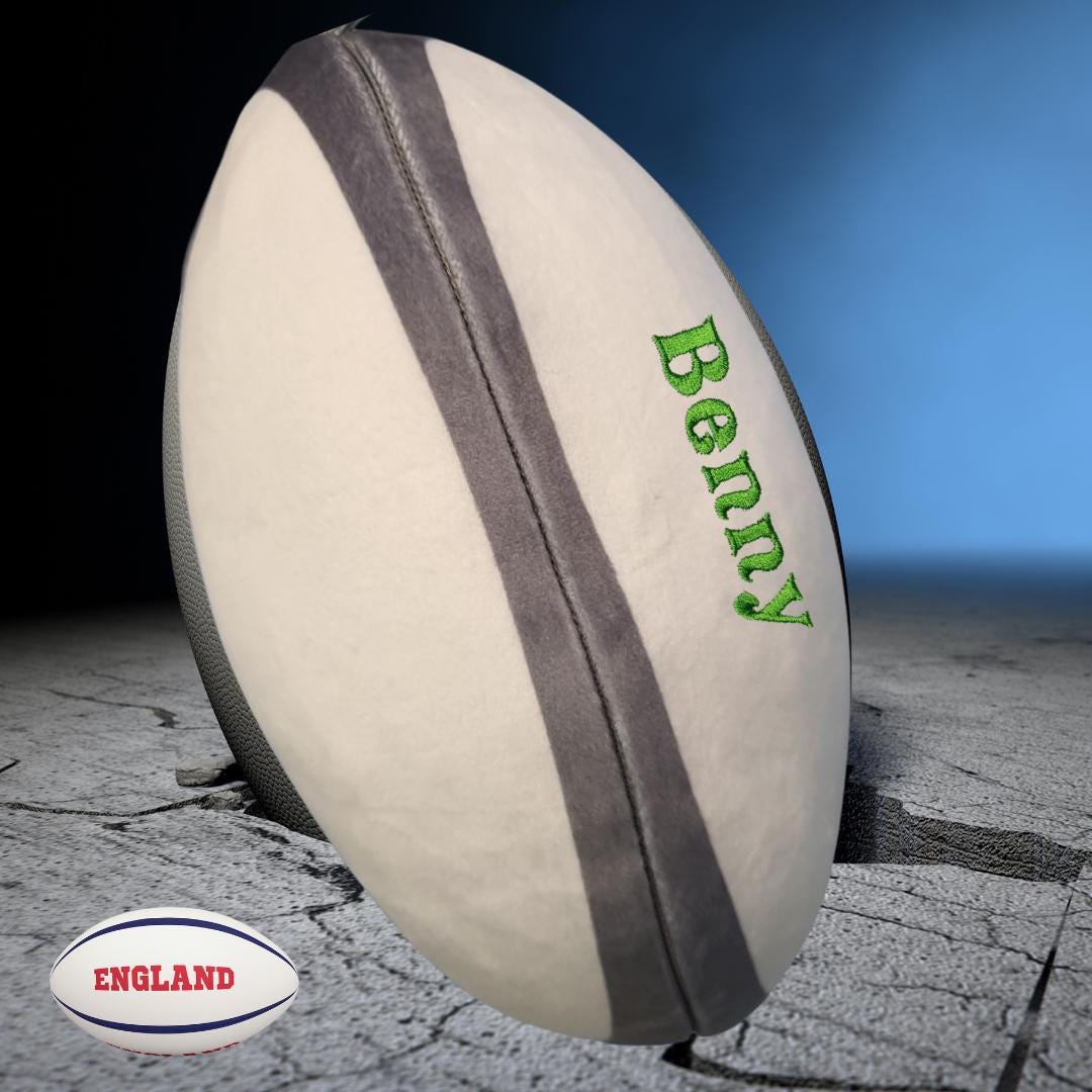 Personalised Plush Rugby Ball, Rugby Ball, Rugby Gift, Plush Rugby Ball ...