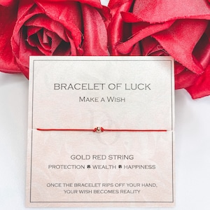 Kabbalah Red String Bracelet With Real 14k Gold Bead, Red Cord ...