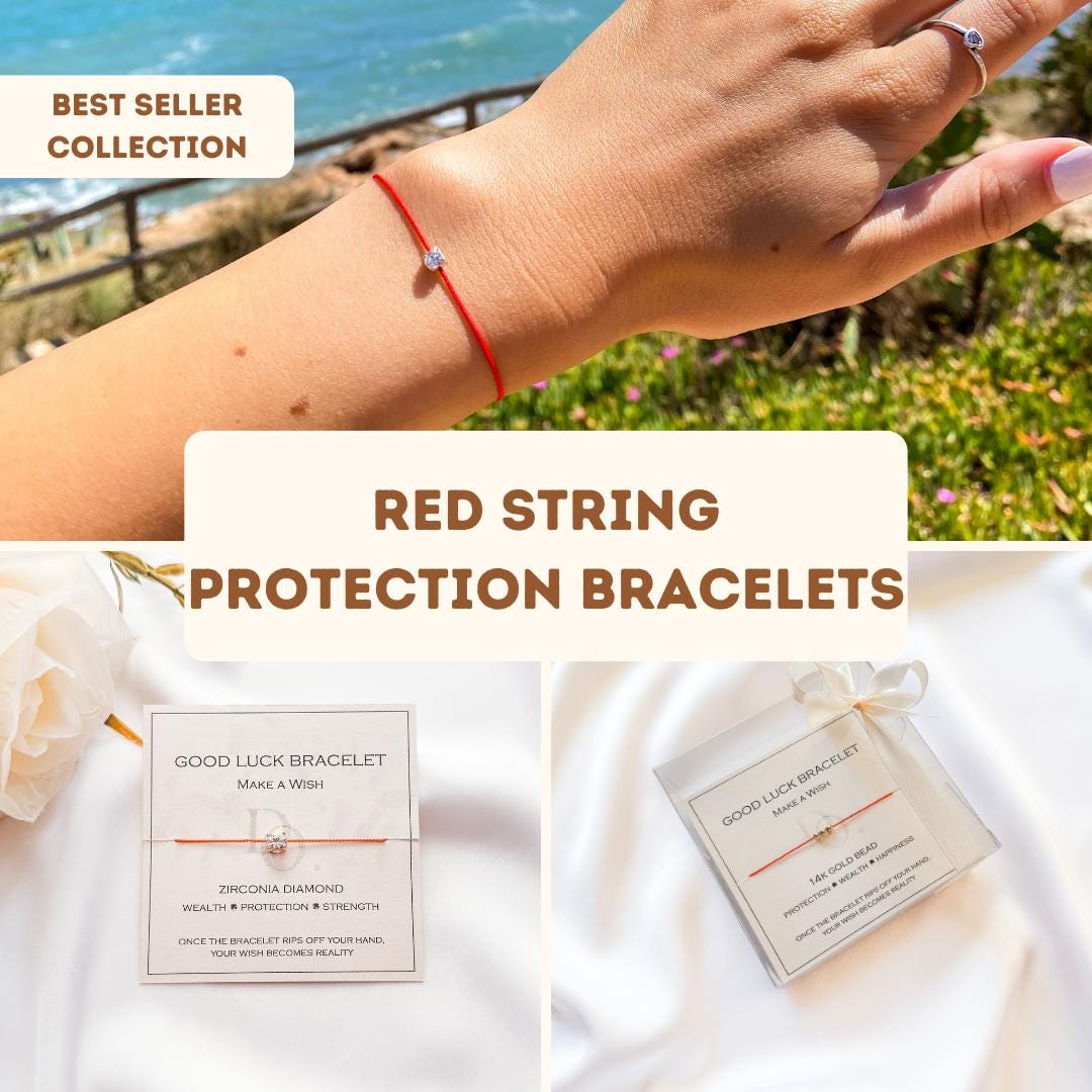 Kabbalah Red String Protection Bracelets With Gift Box for Adults - 14k ...