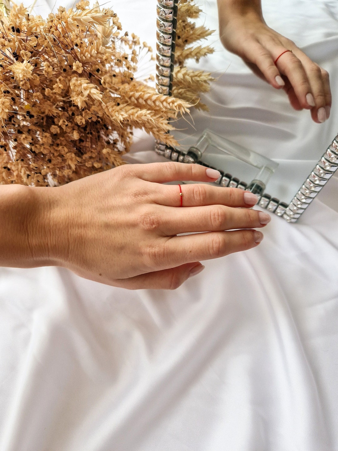 Kabbalah Red String Ring for Protection & Good Luck, Red String of Fate ...