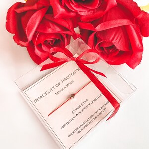 Red String of Fate With Silver Star Protection Bracelet Make - Etsy