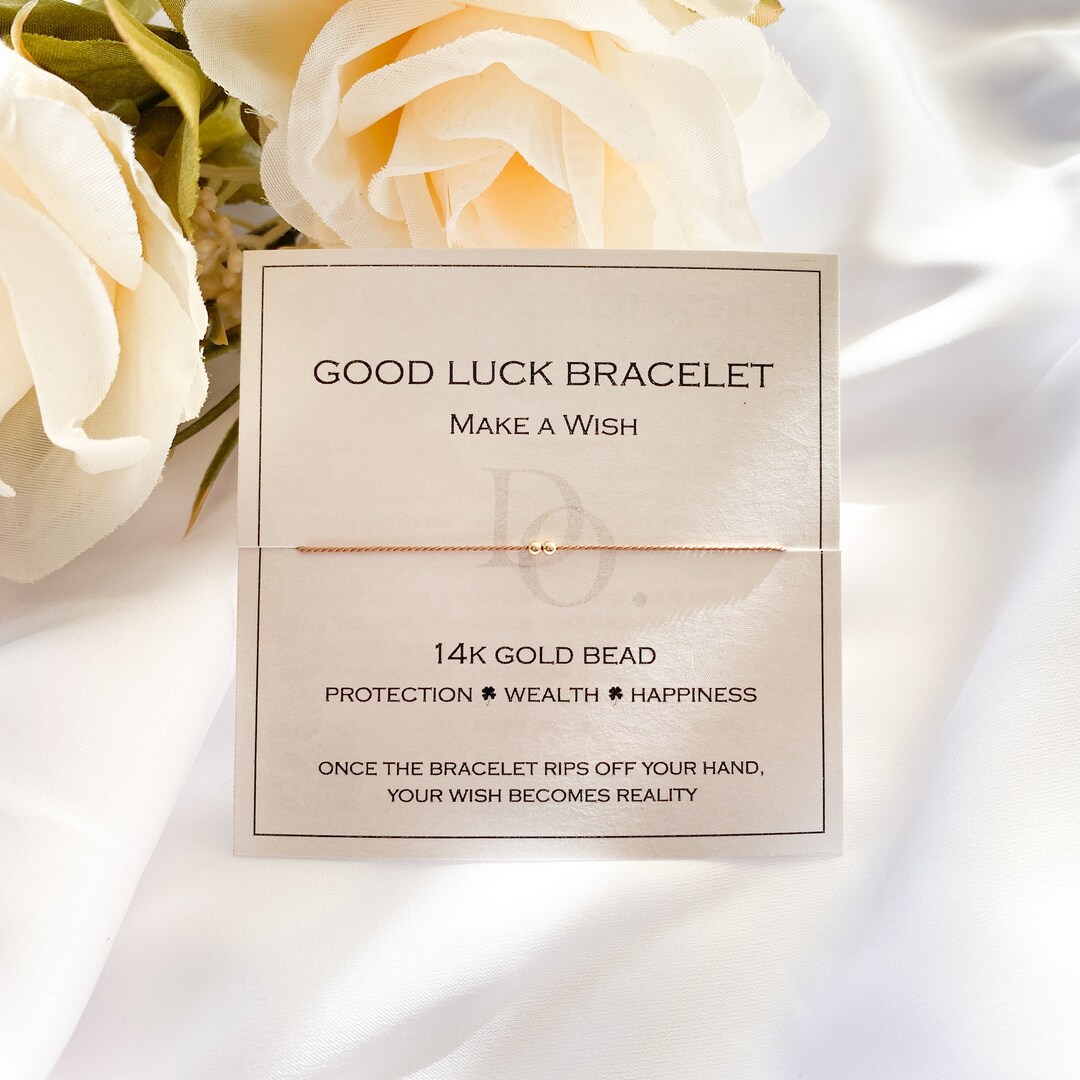 Buddhist String Bracelet for Good Luck, Wealth, and Happiness With 14k ...