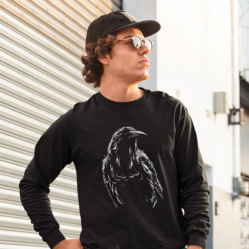 F-caw-f Crow Shirt The Crow Hoodie Black Crow F-Caw-F Funny Bird Moon ...