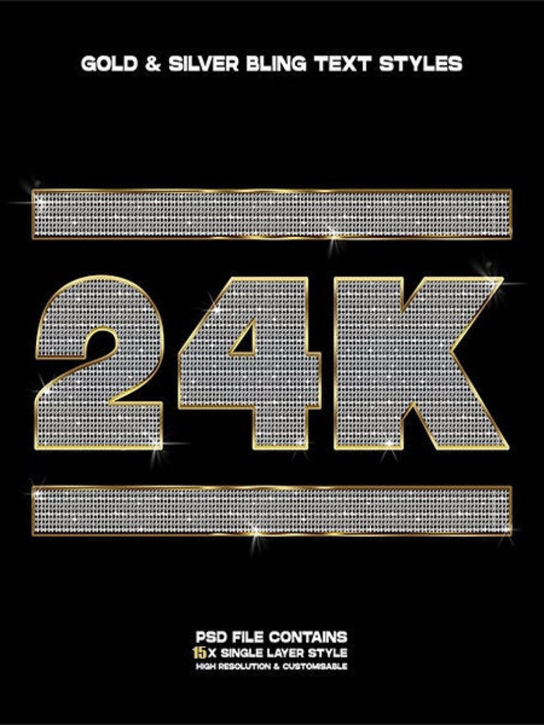 Diamond Bling Text Style Asl File Photoshop - Etsy