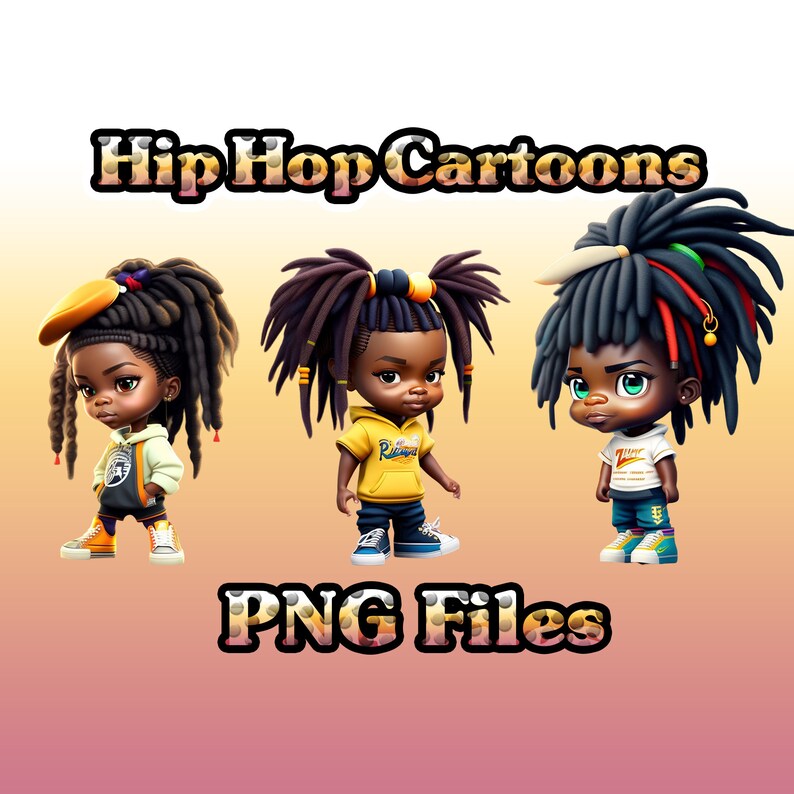 Hip Hop Cartoon Dreads Png File - Etsy