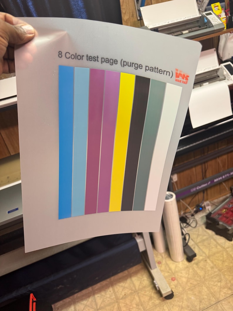 8 Color Test Page (purge Pattern) - Etsy