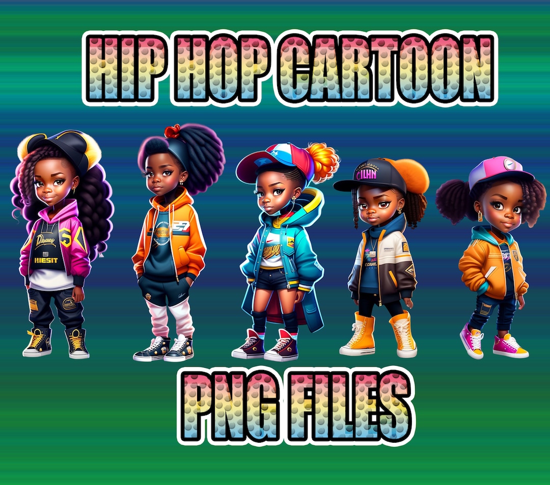 Hip Hop Cartoon Pack Girls Png File - Etsy