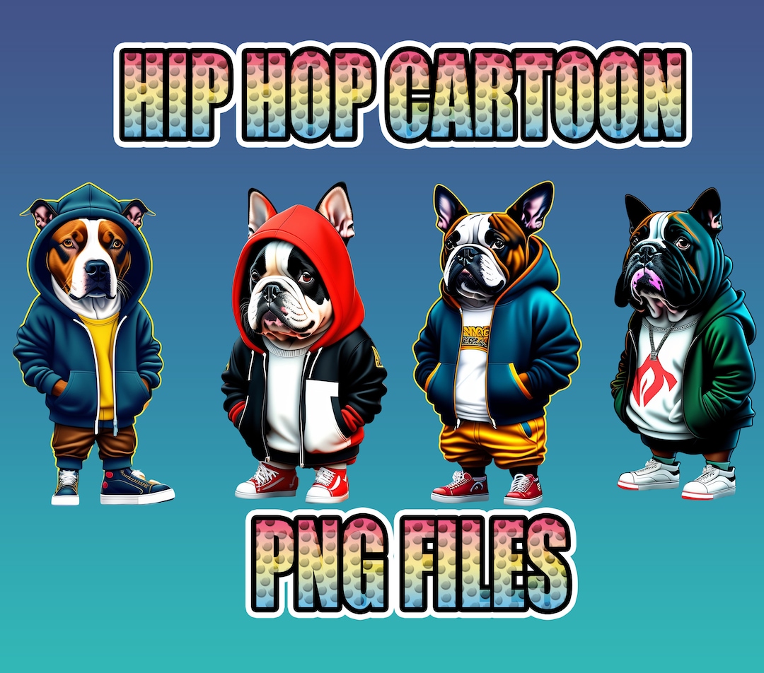 Hip Hop Cartoon Bull Dog Pack - Etsy