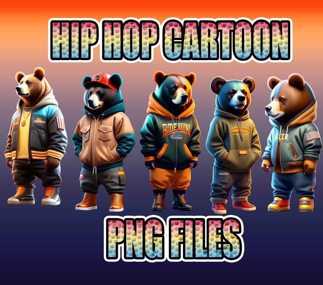 Male Bear Hip Hop Cartoom Pack - Etsy
