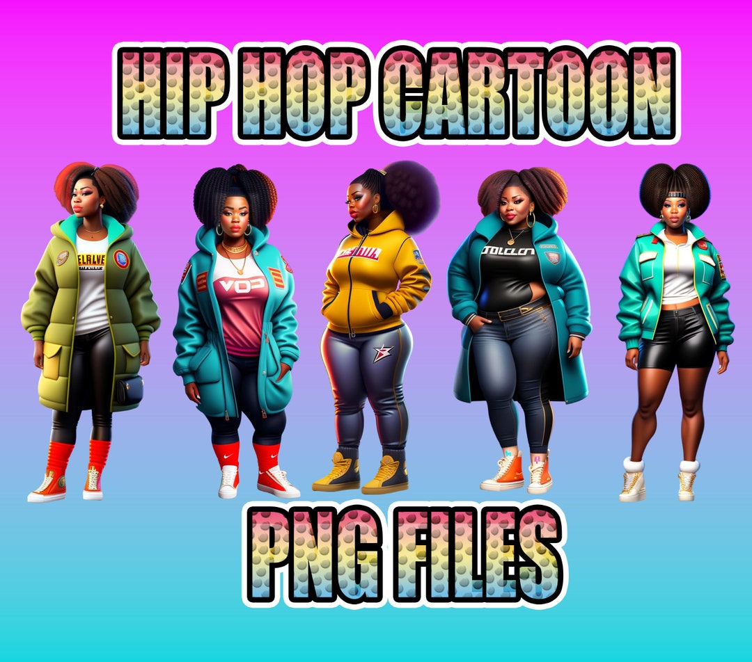 Hip Hop Cartoon Female Pack 2 - Etsy