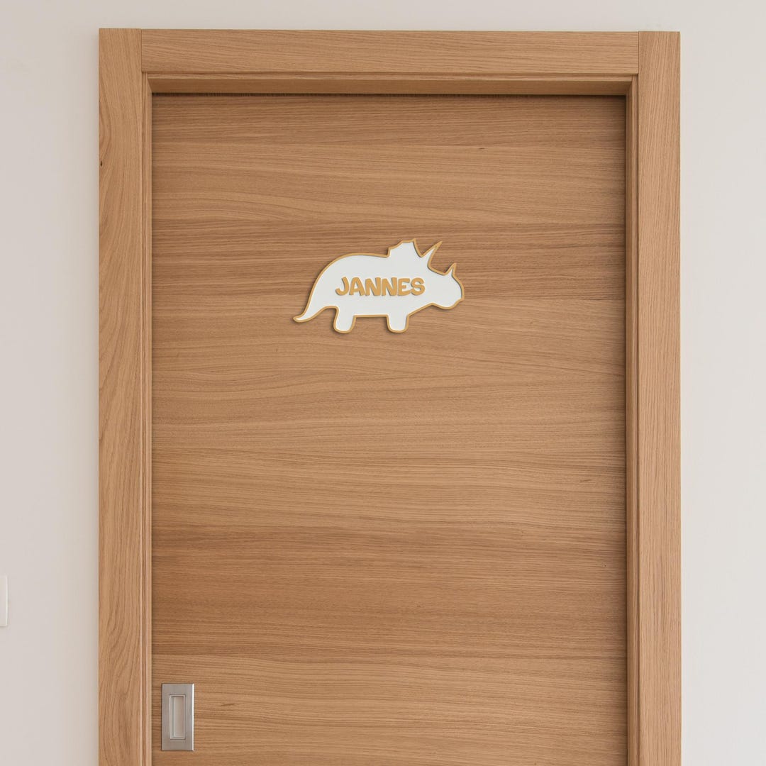 Dinosaur Door Sign Dino Door Sign Name Plate Boys Bedroom Individual ...