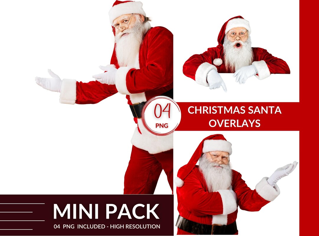 Christmas Santa Overlays Best Mini Pack of Digital Overlay, Photo ...