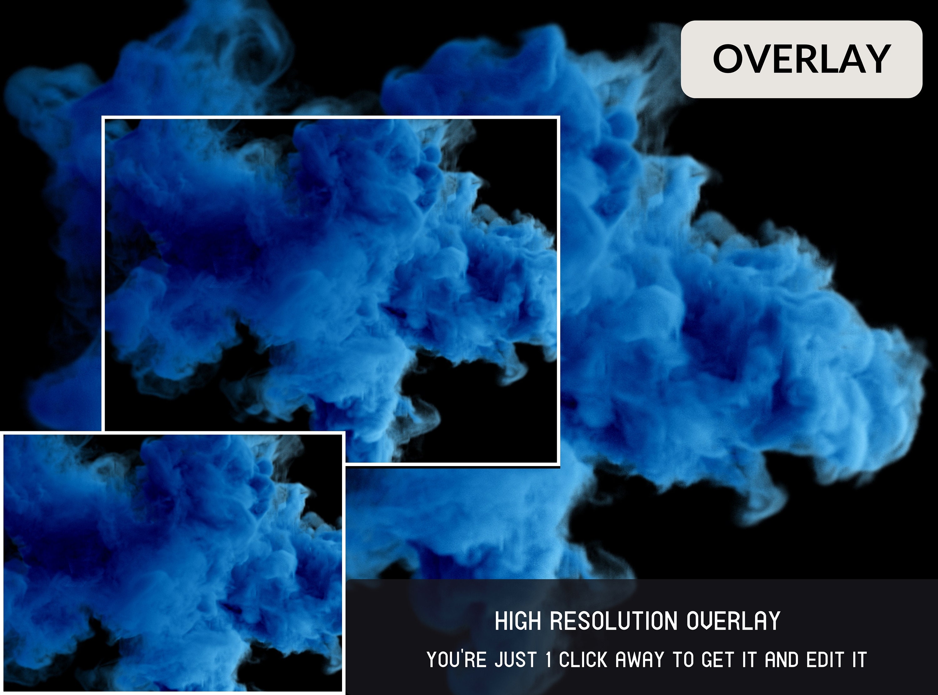 Blue Fog and Smoke Overlays, Mist Textures for Photoshop, Blue Royal ...