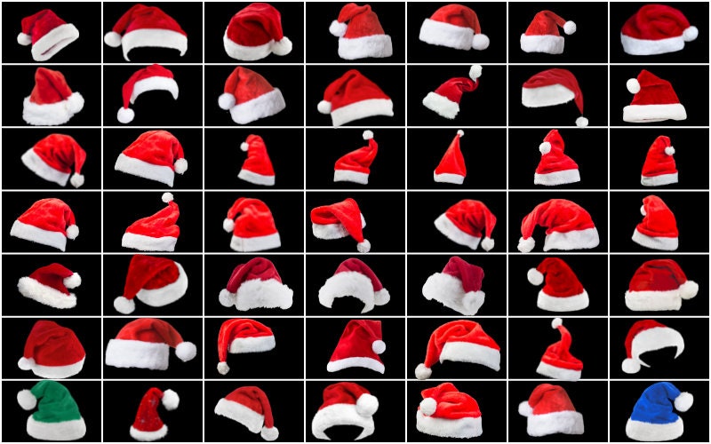 50 Santa Hat Overlays, Christmas Santa Backdrops for Photoshop, Magic ...