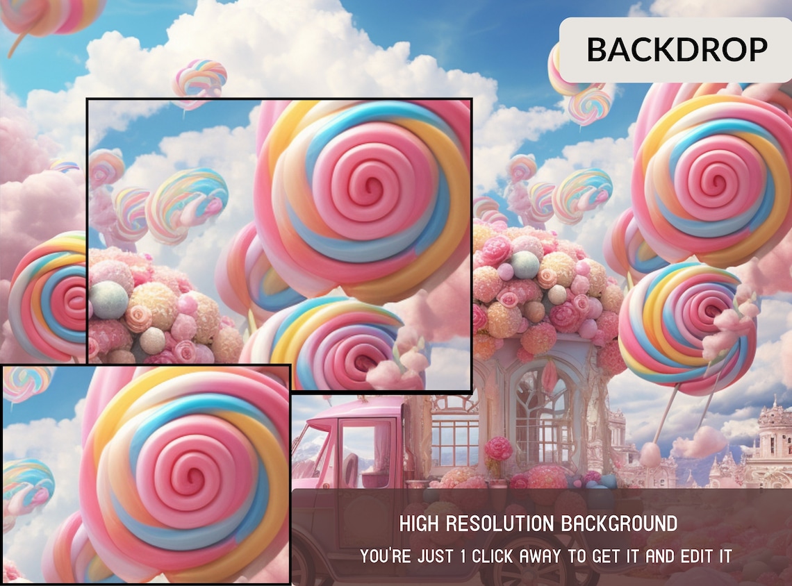 Candy Land Backdrop, Children Backgrounds, Candy Land Look, Perfect ...