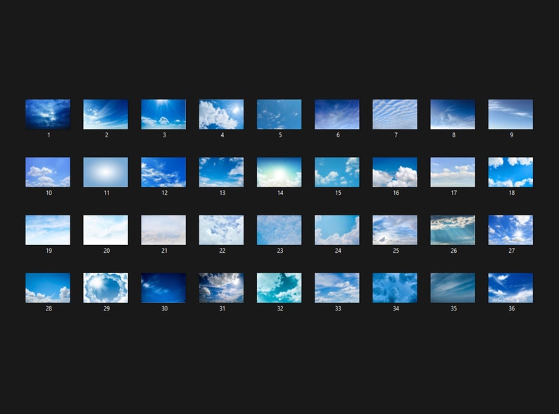 36 Blue Sky Backdrops, Sun Sky Backdrops for Photo Editing, Dramatic ...