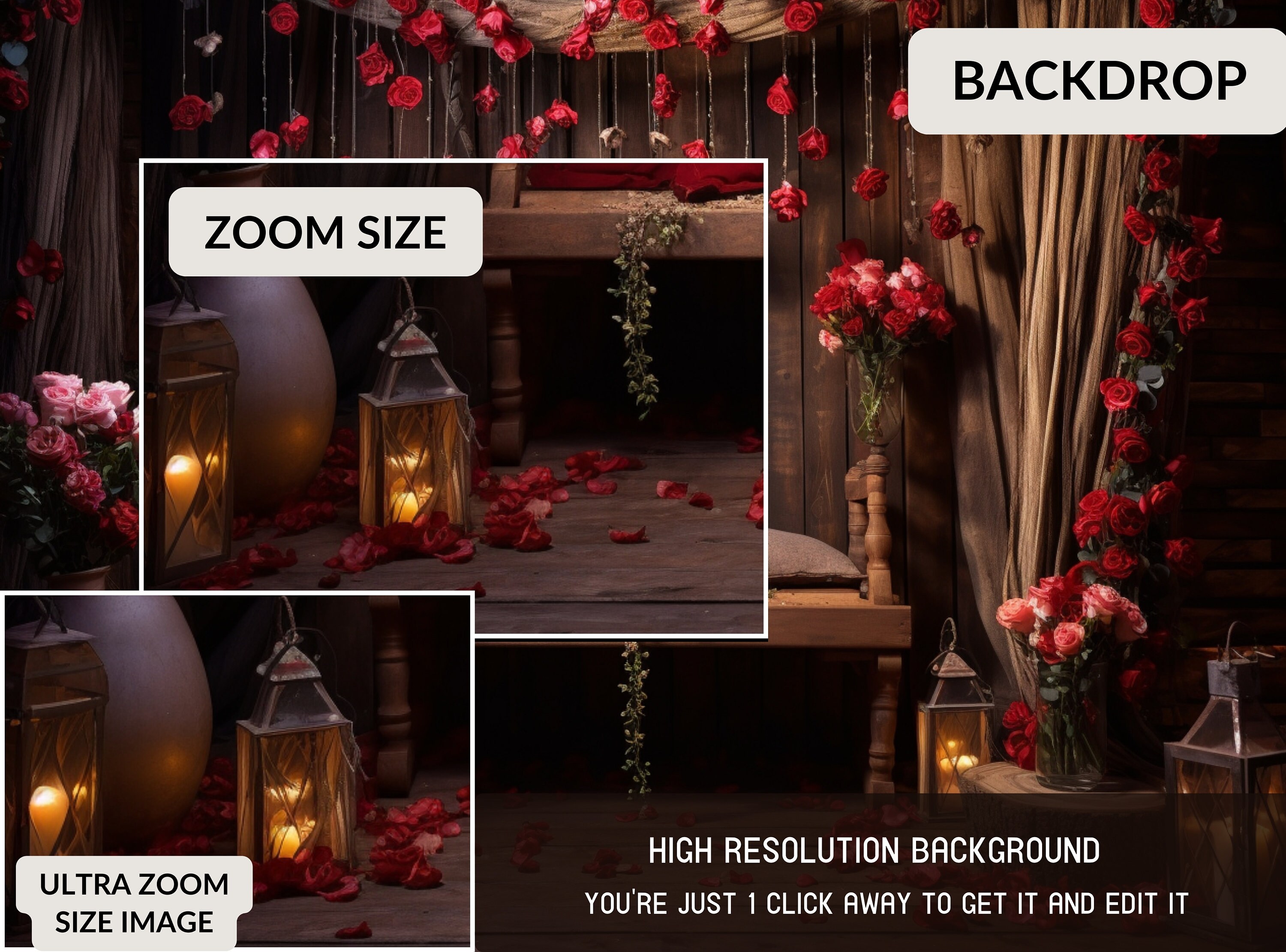 Valentines Day Backdrop for Couple Photography, Valentine Digital ...